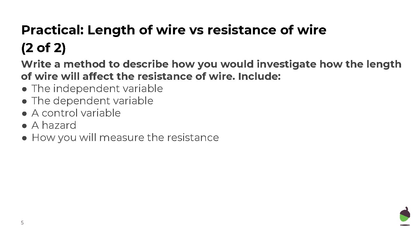 Combined Science Physics Key Stage 4 Electricity Resistance