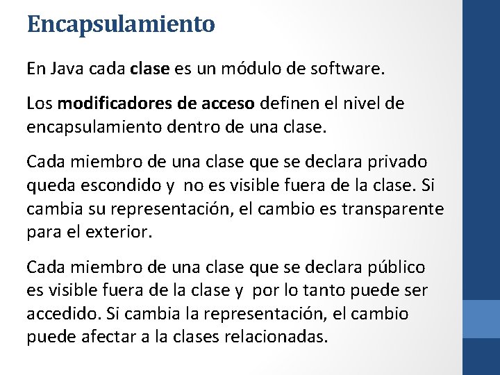Introduccin a la Programacin Orientada a Objetos Encapsulamiento