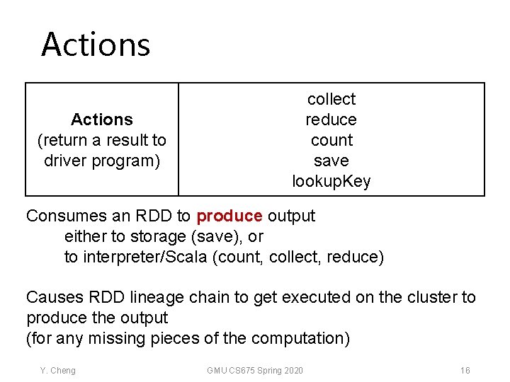 Resilient Distributed Datasets Spark CS 675 Distributed Systems