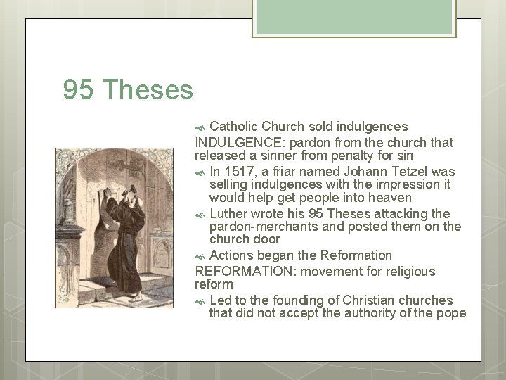 Reformation Unit Eight Part Two Reformation Begins Section
