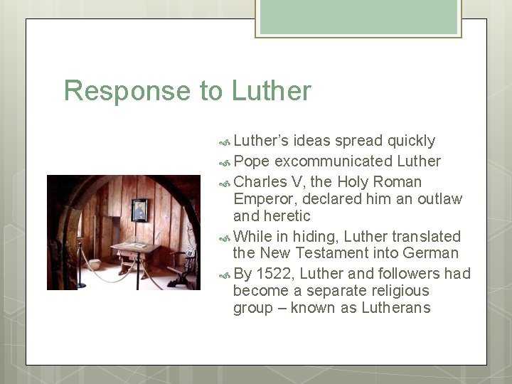 Reformation Unit Eight Part Two Reformation Begins Section