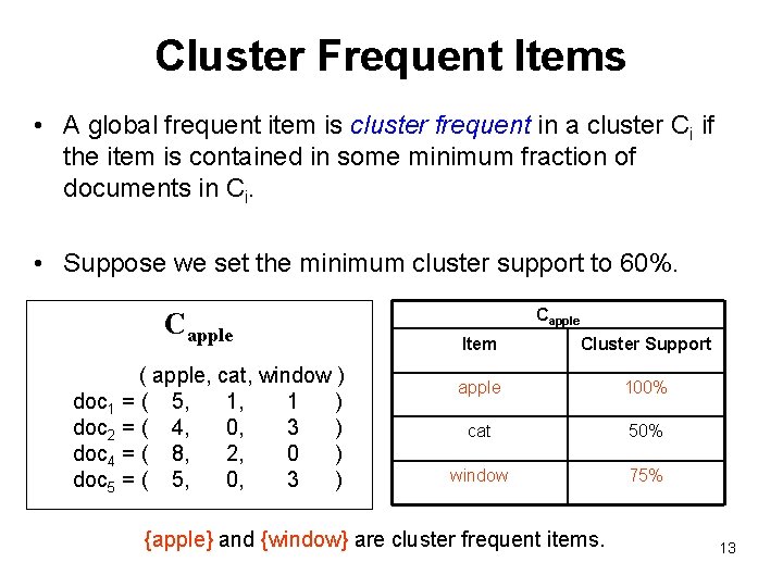 Hierarchical Document Clustering Using Frequent Itemsets Benjamin Fung