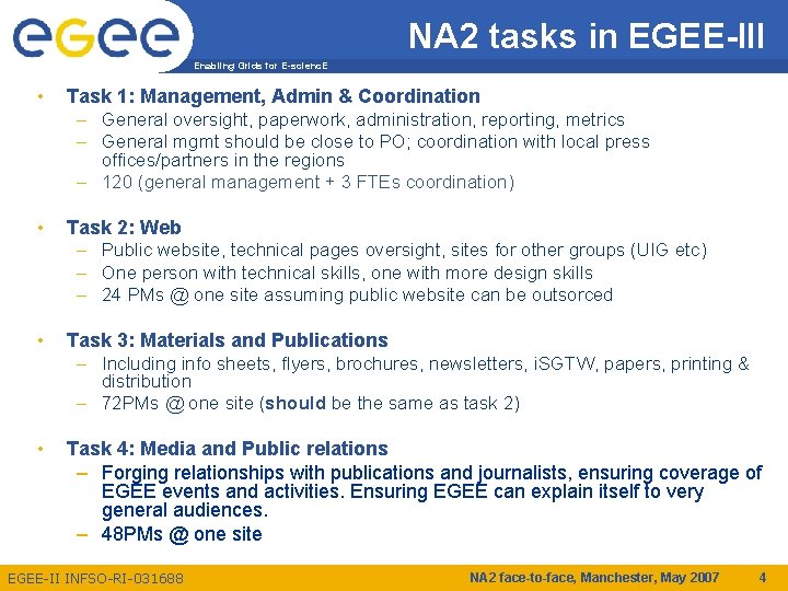 Enabling Grids for Escienc E NA 2 in