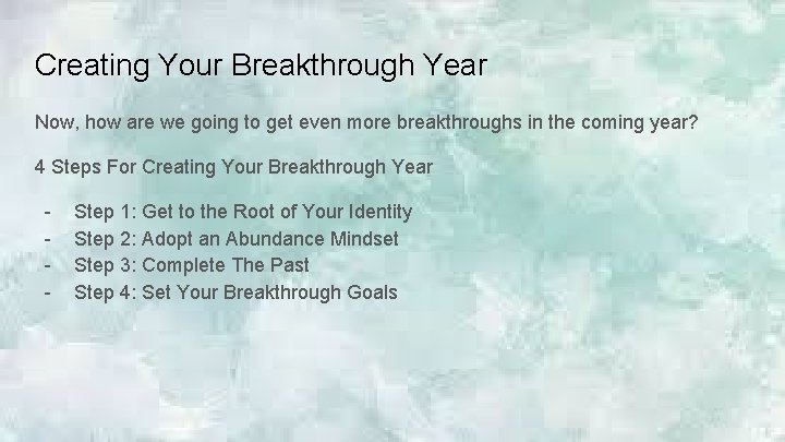 Creating Your Breakthrough Year What Does it Mean