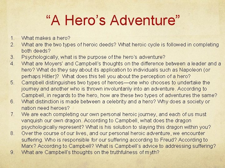 Beowulf and the Monomyth The Heros Journey The
