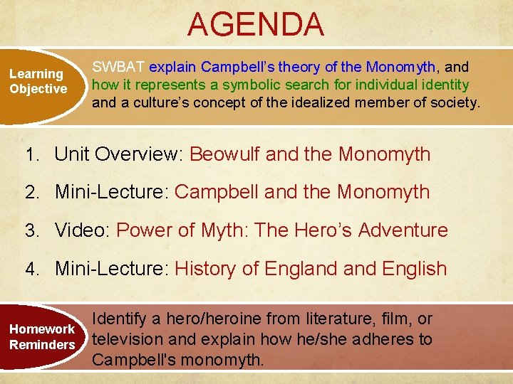 Beowulf and the Monomyth The Heros Journey The