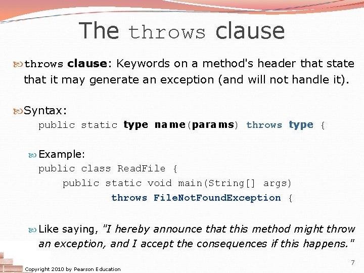 Building Java Programs Chapter 6 Lecture 14 File