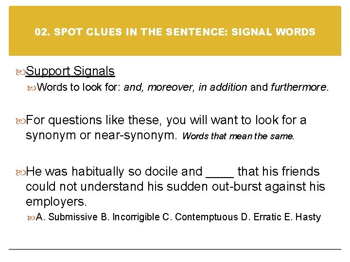 SAT Verbal Sentence Completion adapted from Barrons SAT