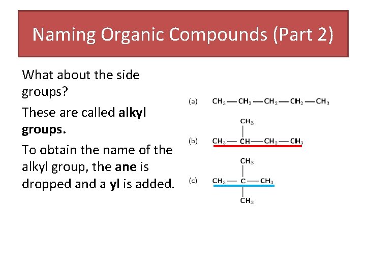 Naming Organic Compounds Part 2 Hydrocarbons discussed so