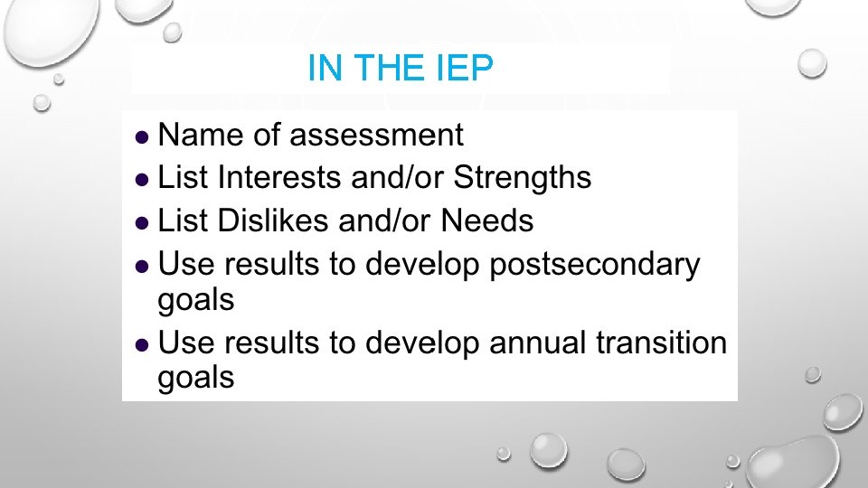 TRANSITION ASSESSMENTS FOR STUDENTS WITH SIGNIFCANT COGNITIVE DISABILITIES