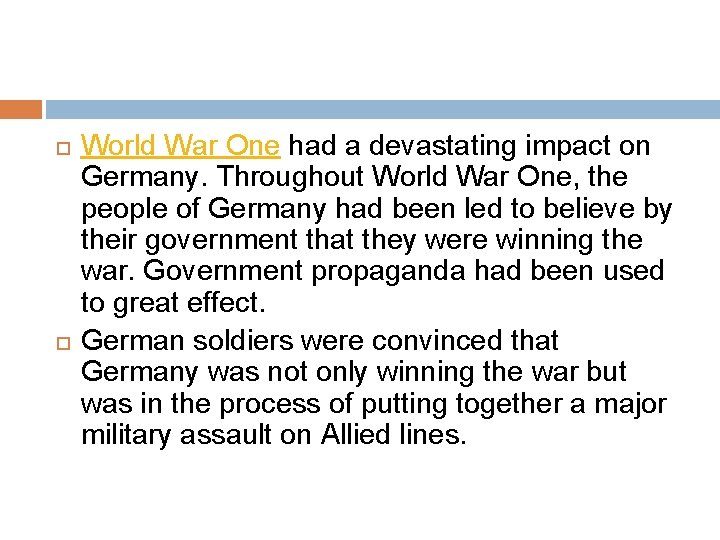 GERMANY AFTER WW 1 BRAINSTORM In your notebooks