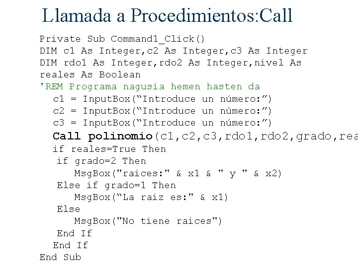 Subprogramas 1 Introduccin a los Subprogramas 2 Tipos