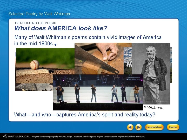 Selected Poetry by Walt Whitman Introducing the Poems