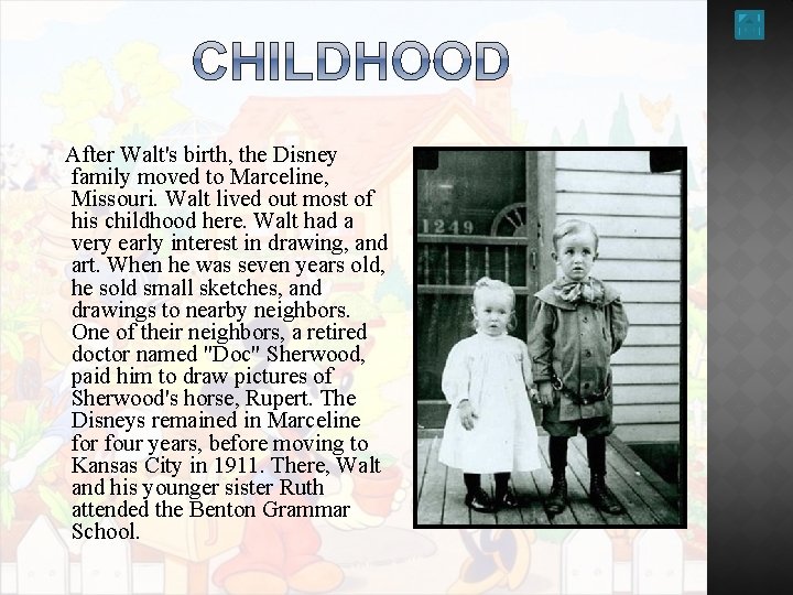 Biography Disneys family Childhood World War I Beginnings