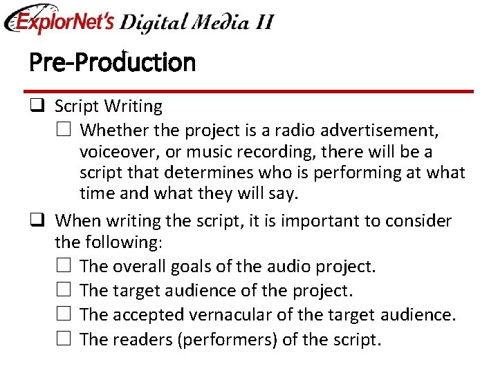 Objective 205 01 5 Understand advanced production methods
