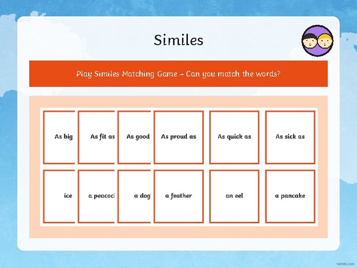 Aim I can use similes to describe characters