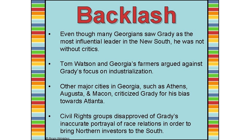 Georgia During the NEW SOUTH ERA Brain Wrinkles