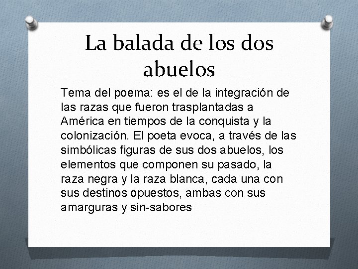 Nicolas Guillen La balada de los dos abuelos