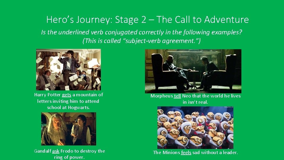 Parts of Speech Verbs and the Heros Journey