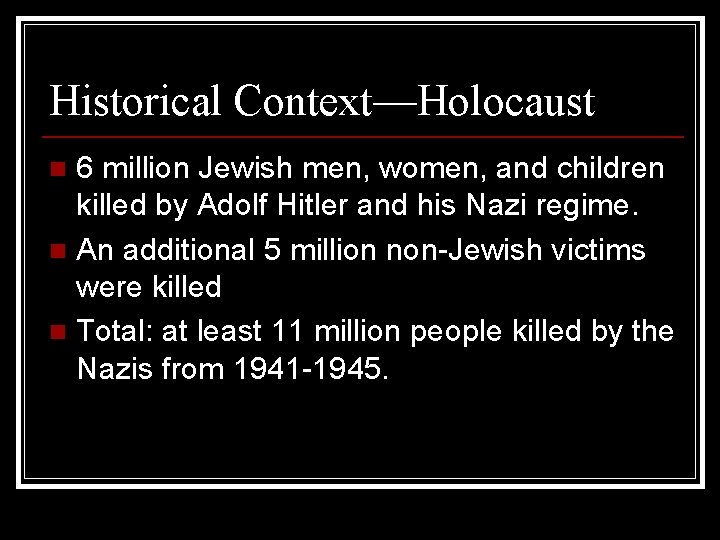 Introduction to Night By Elie Wiesel Historical Context