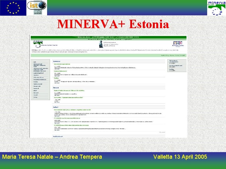 MINERVA KNOWLEDGE BASE AND MINERVA PUBLICATIONS Maria Teresa