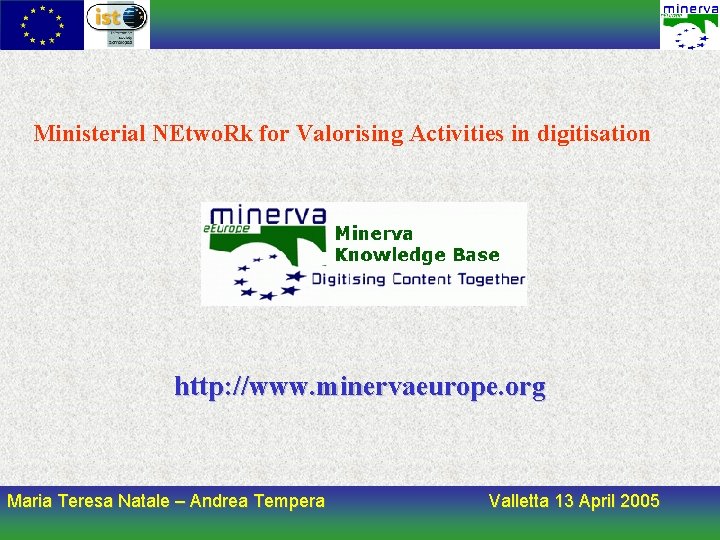 MINERVA KNOWLEDGE BASE AND MINERVA PUBLICATIONS Maria Teresa