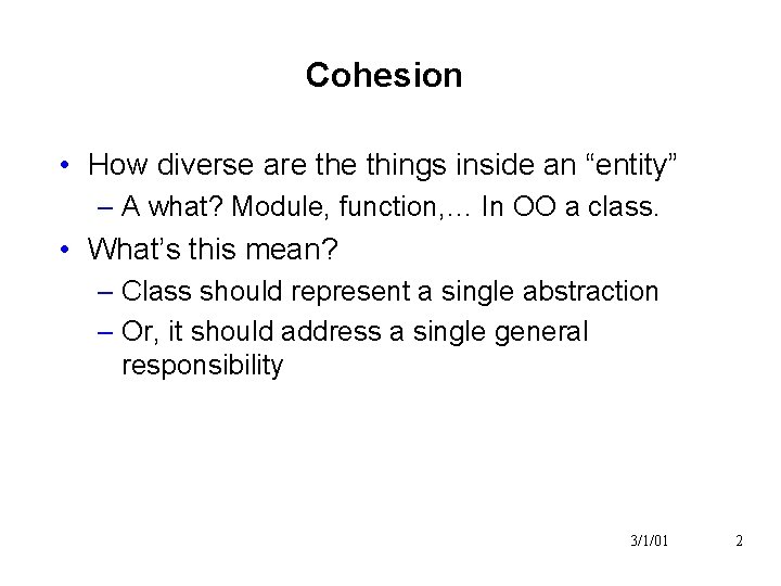 CS 494 ObjectOriented Analysis Design Evaluating Class Diagrams