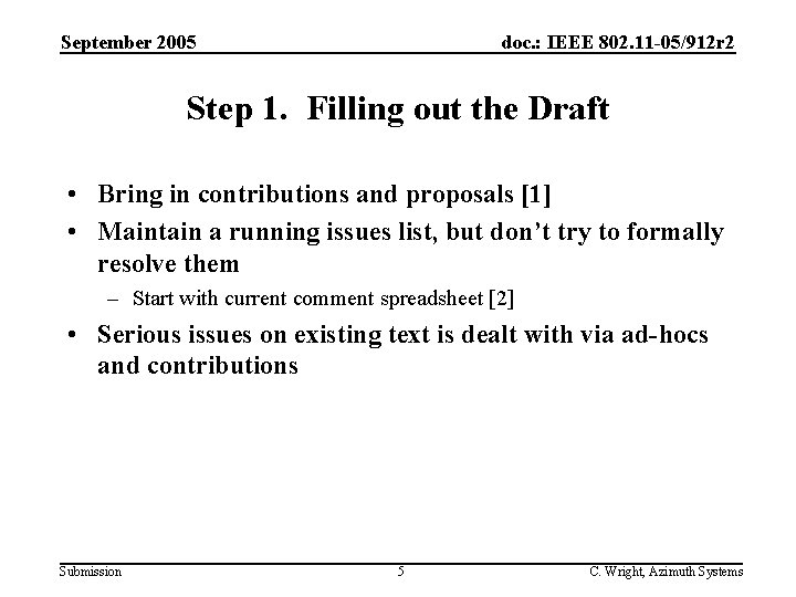 September 2005 doc IEEE 802 11 05912 r