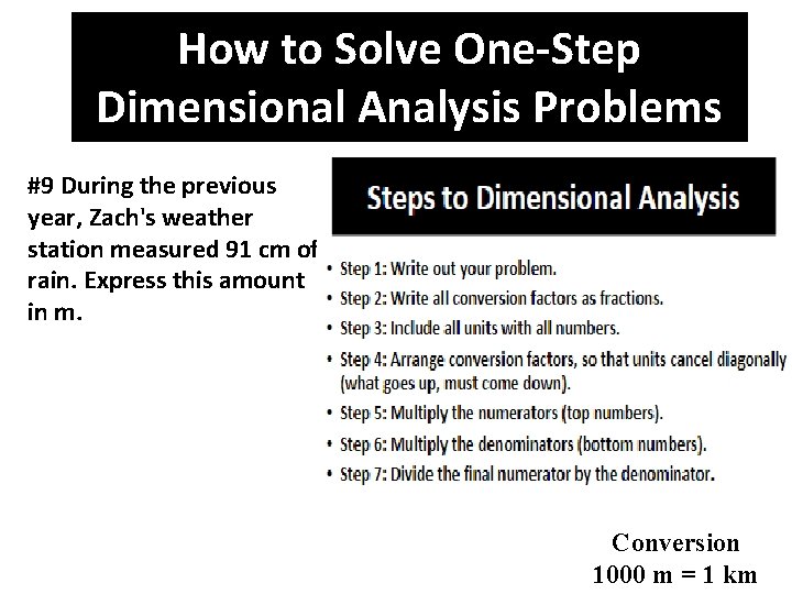 How to Solve OneStep Dimensional Analysis Problems Science