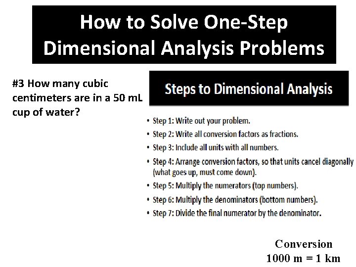 How to Solve OneStep Dimensional Analysis Problems Science