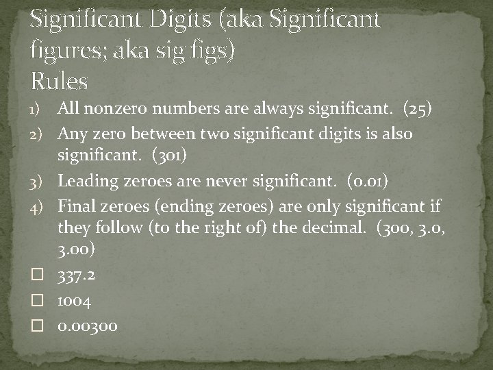 Numbers Part II Significant Digits Scientific Notation Dimensional