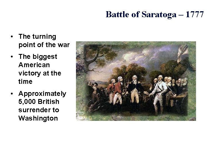 Revolutionary War Major battles of the war Major