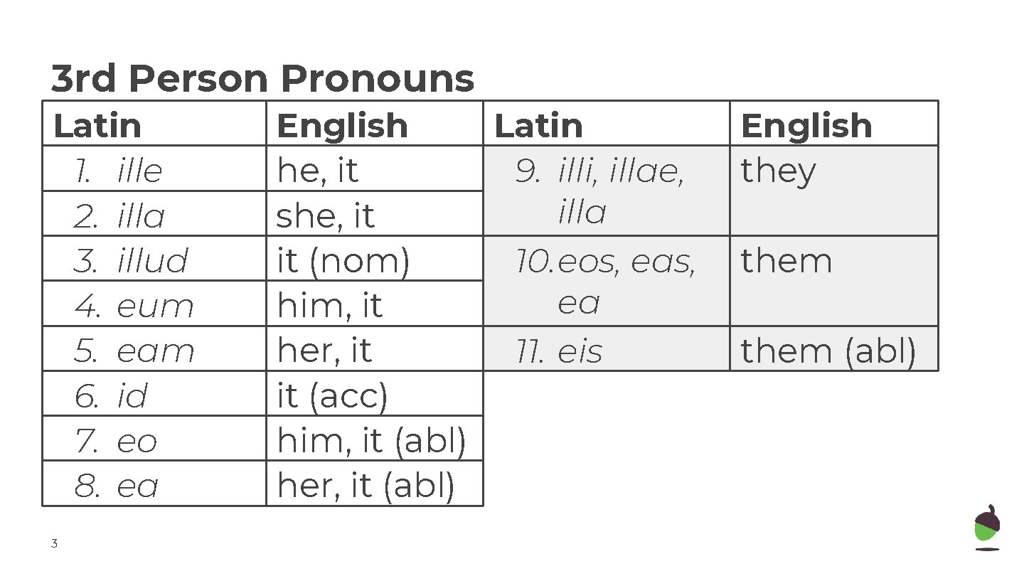 3 rd Person Pronouns Worksheet Latin Mr Furber