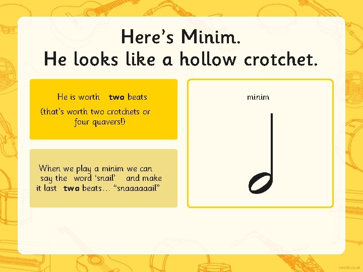 Minims and Semibreves semibreve minim We are learning