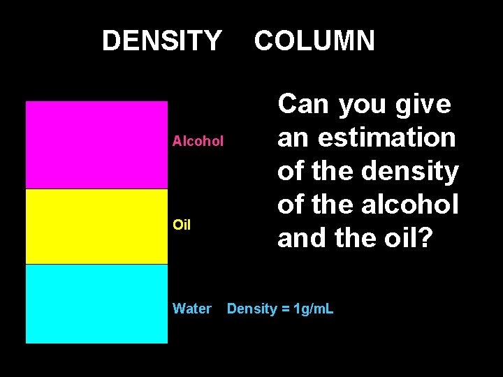 DENSITY BUOYANCY VISCOSITY There are three phases of