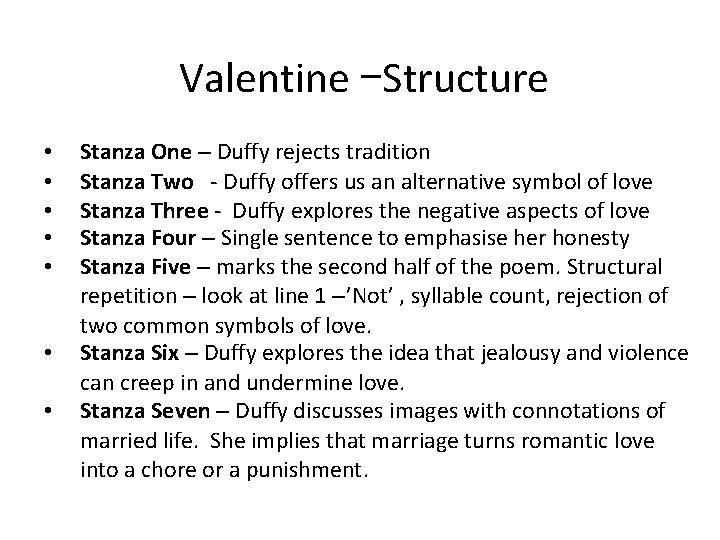 Valentine by Carol Ann Duffy Kelso High School