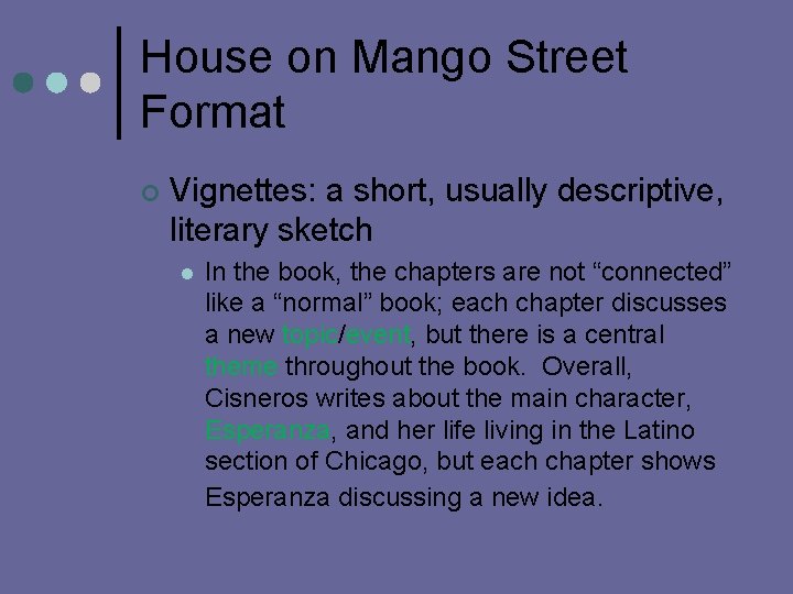 House on Mango Street Author and Background Notes