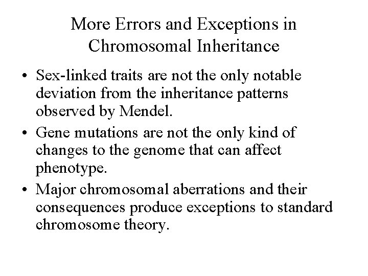 Chromosomal Basis Of Inheritance Errors And Exceptions In 7133