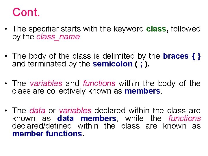 Class Objects C Offers Another Userdefined Data Type 9492