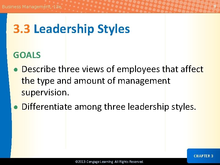 Business Management 13 e CHAPTER 3 The Manager