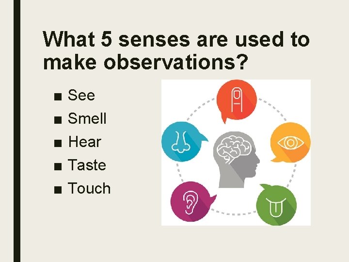 Unit 1 MAKING OBSERVATIONS AND COLLECTING DATA Observation