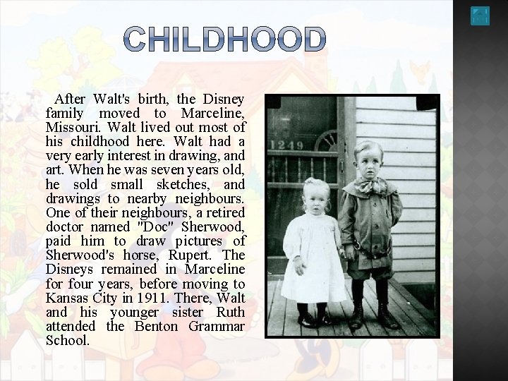 Biography Disneys family Childhood World War I Beginnings