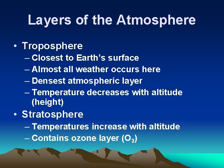 Earths Layers and Atmosphere Layers Objectives 1 Identify