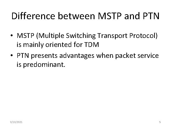 Brief Overview on Packet Transport Network PTN Presenter