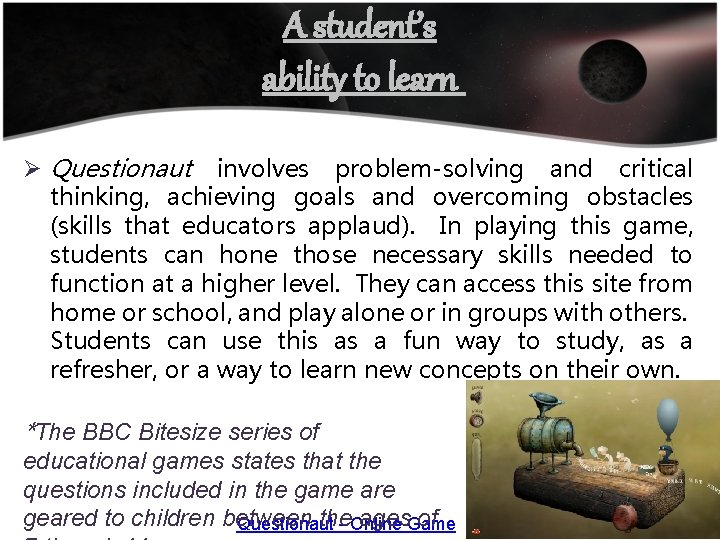 QUESTIONAUT Amber Thorp Nets Presentation Questionaut Online Game