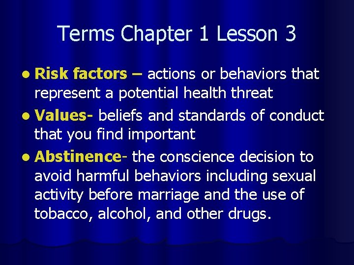 Unit 1 vocabulary Terms Chapter 1 Lesson 1