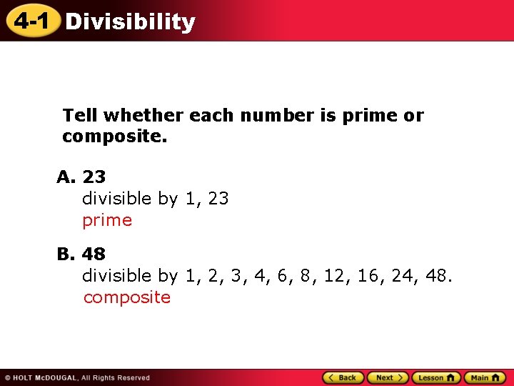 4 1 Divisibility Warm Up Write each number