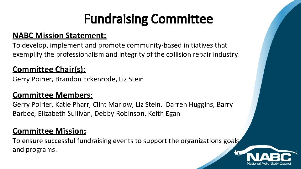 2020 NABC Palm Springs Board Meeting Fundraising Committee