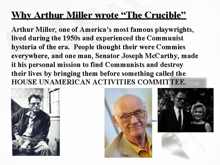 The Crucible Witch Hunt and the Allegory In