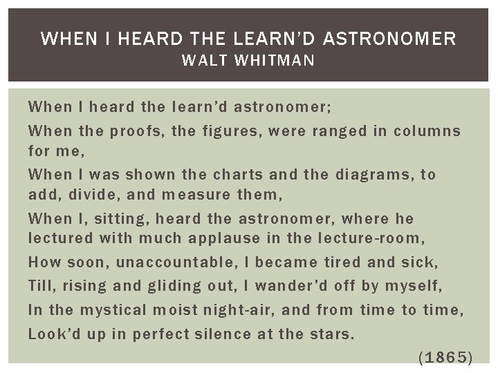 WHAT YOU NEED TO KNOW ABOUT POETRY WHAT